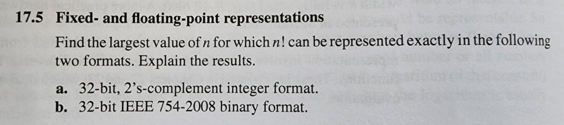 Solved 7.5 Fixed- and floating-point representations Find | Chegg.com