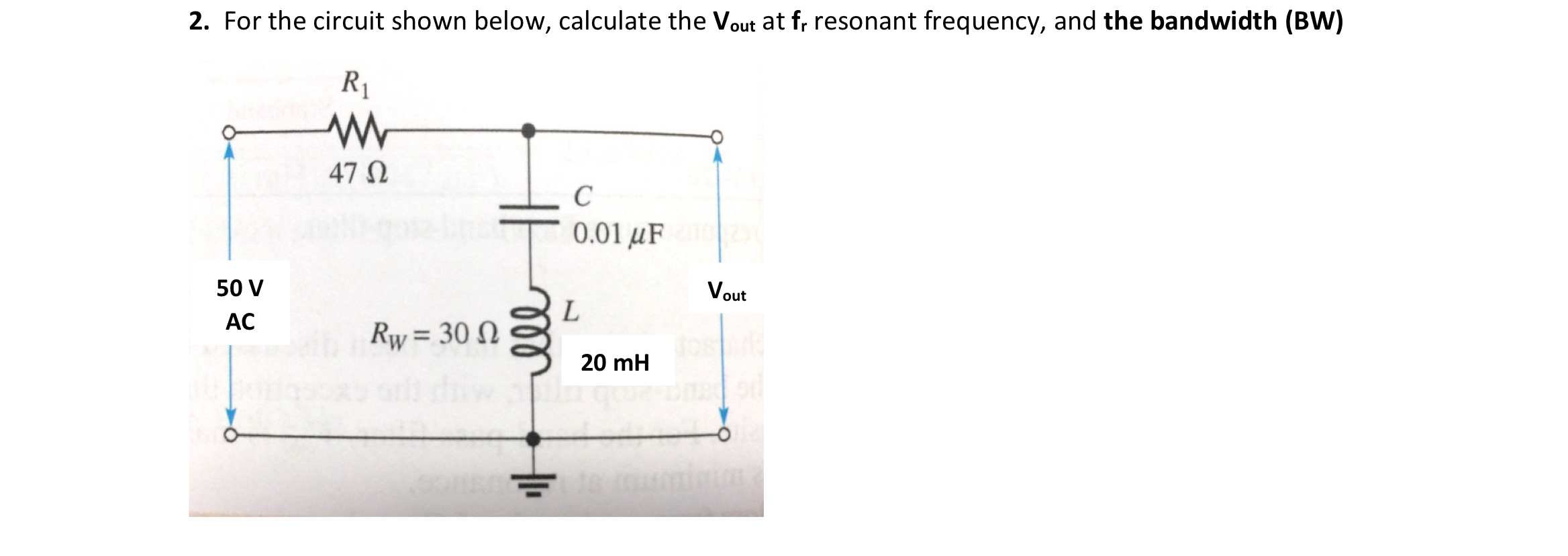 Solved For the circuit shown below, calculate the Vout ﻿at | Chegg.com