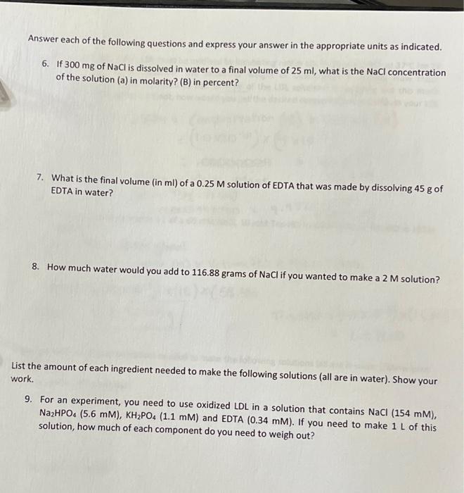 Solved Answer each of the following questions and express | Chegg.com