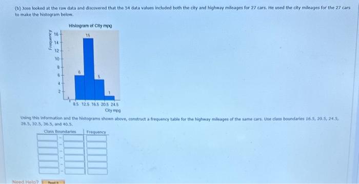 Solved (b) Jose looked at the raw data and discovered that | Chegg.com