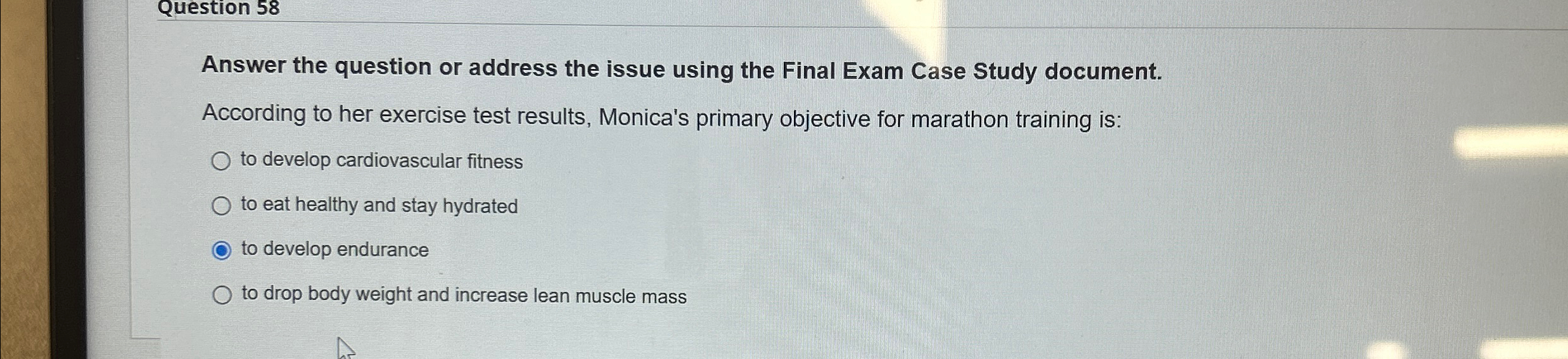 Solved Question 58Answer the question or address the issue | Chegg.com