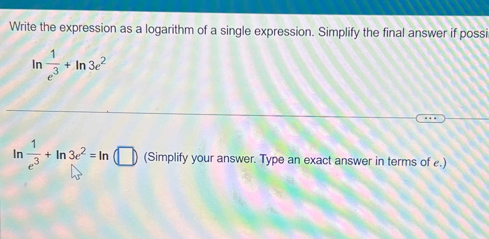Solved Write the expression as a logarithm of a single | Chegg.com