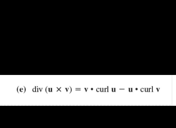 Solved (e) div (u X v) = v. curl u – u.curl v | Chegg.com