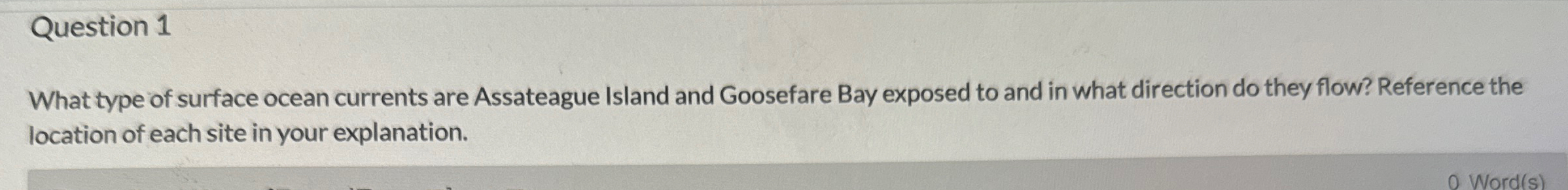 Solved Question 1What type of surface ocean currents are | Chegg.com
