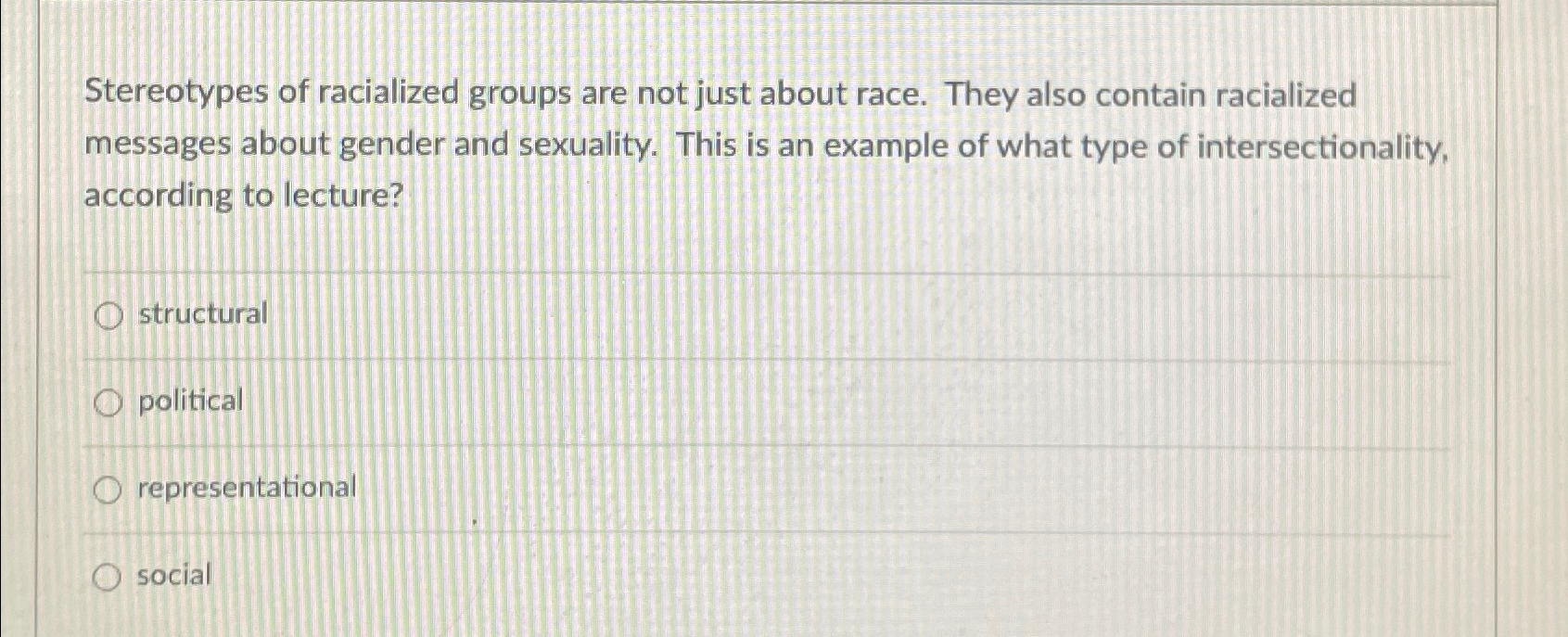 Solved Stereotypes of racialized groups are not just about | Chegg.com