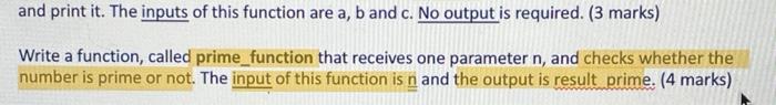 Solved and print it. The inputs of this function are a, b | Chegg.com
