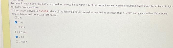 Solved By default, your numerical entry is scored as correct | Chegg.com