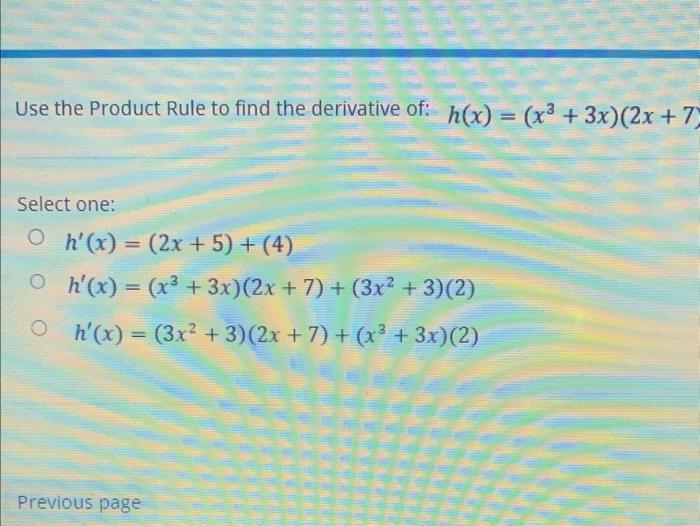 Solved Use the Product Rule to find the derivative of: | Chegg.com