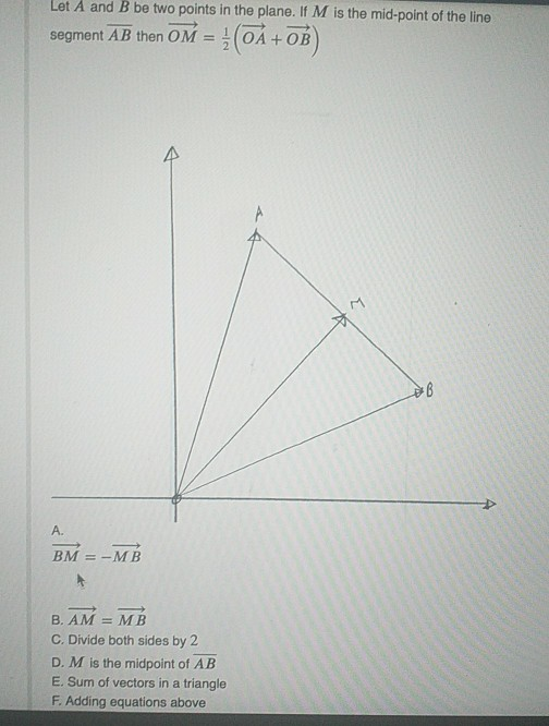 Solved Let A and B be two points in the plane. If M is the | Chegg.com
