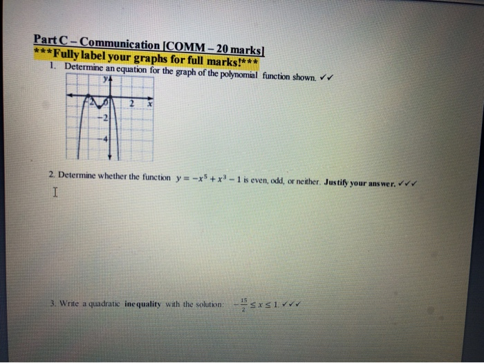 Solved Part C - Communication (COMM - 20 marks ***Fully | Chegg.com
