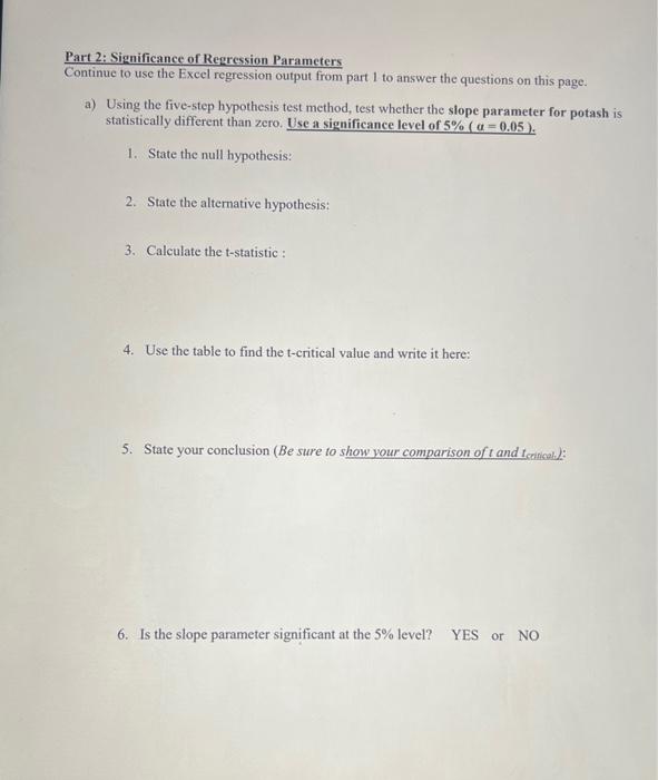 Solved Part 1 Analvsis Of Regression Output Use The 
