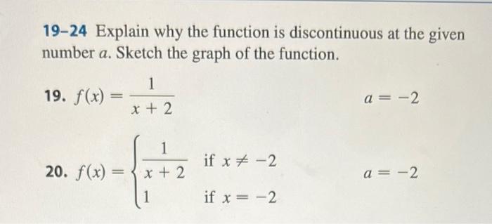Solved 19-24 Explain why the function is discontinuous at | Chegg.com