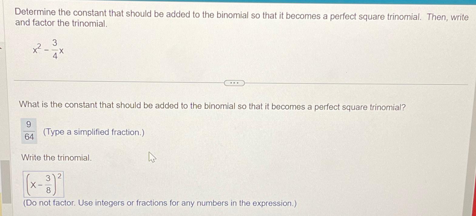 Solved Determine The Constant That Should Be Added To The
