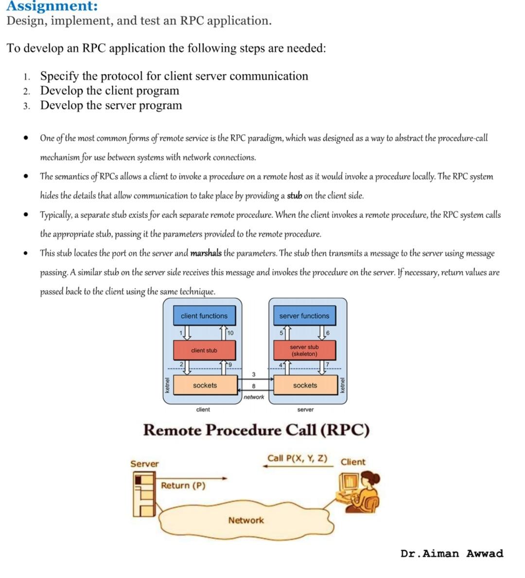 Solved Assignment: Design, implement, and test an RPC | Chegg.com