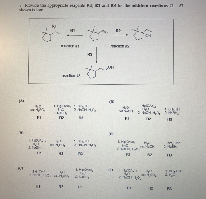 Solved 7 Provide the appropriate reagents RI; R2 and R3 for | Chegg.com