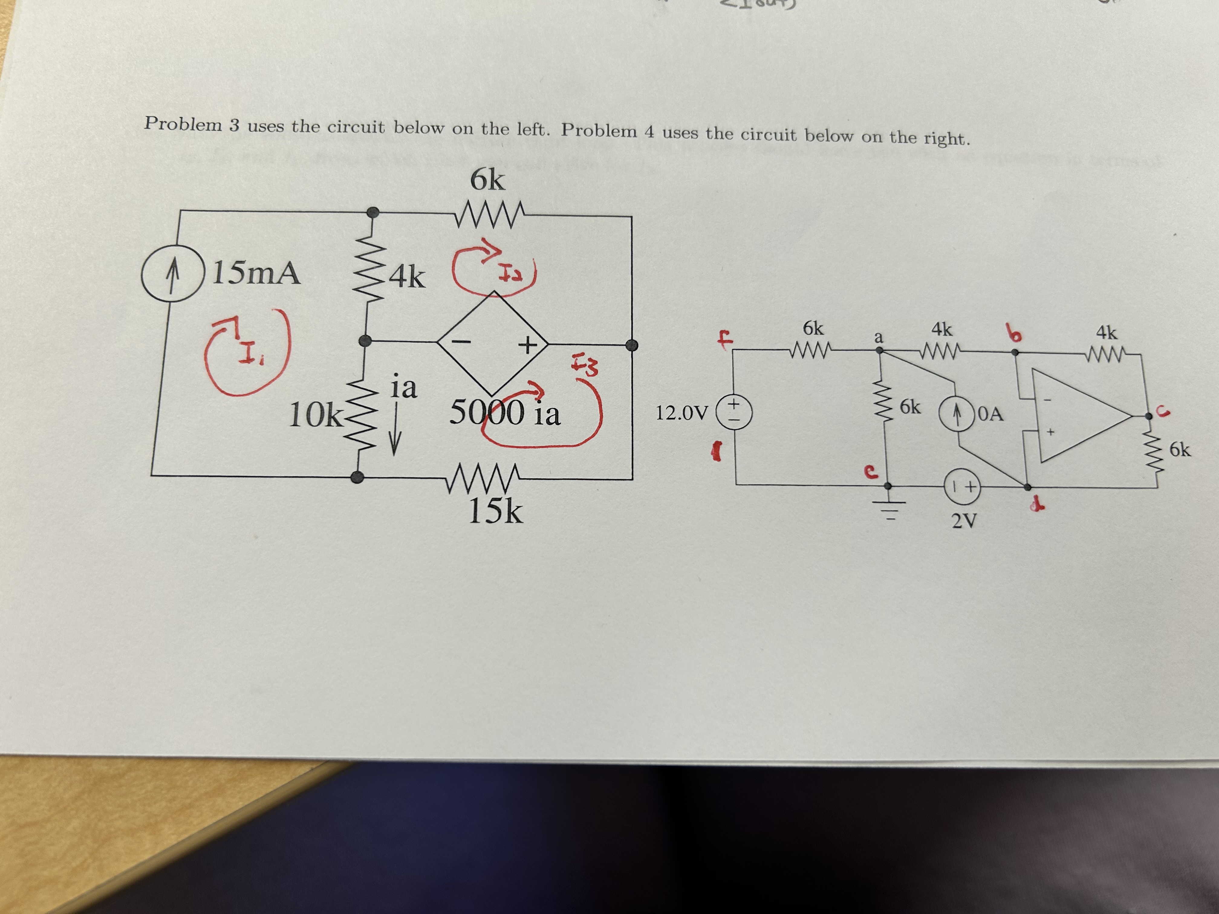 Problem 3 ﻿uses the circuit below on the left. | Chegg.com