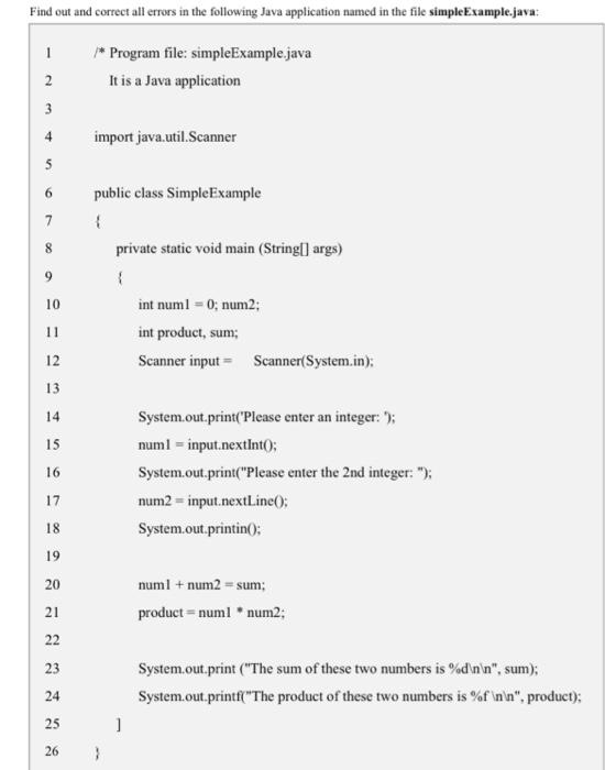 Solved wFind out and correct all errors in the following | Chegg.com
