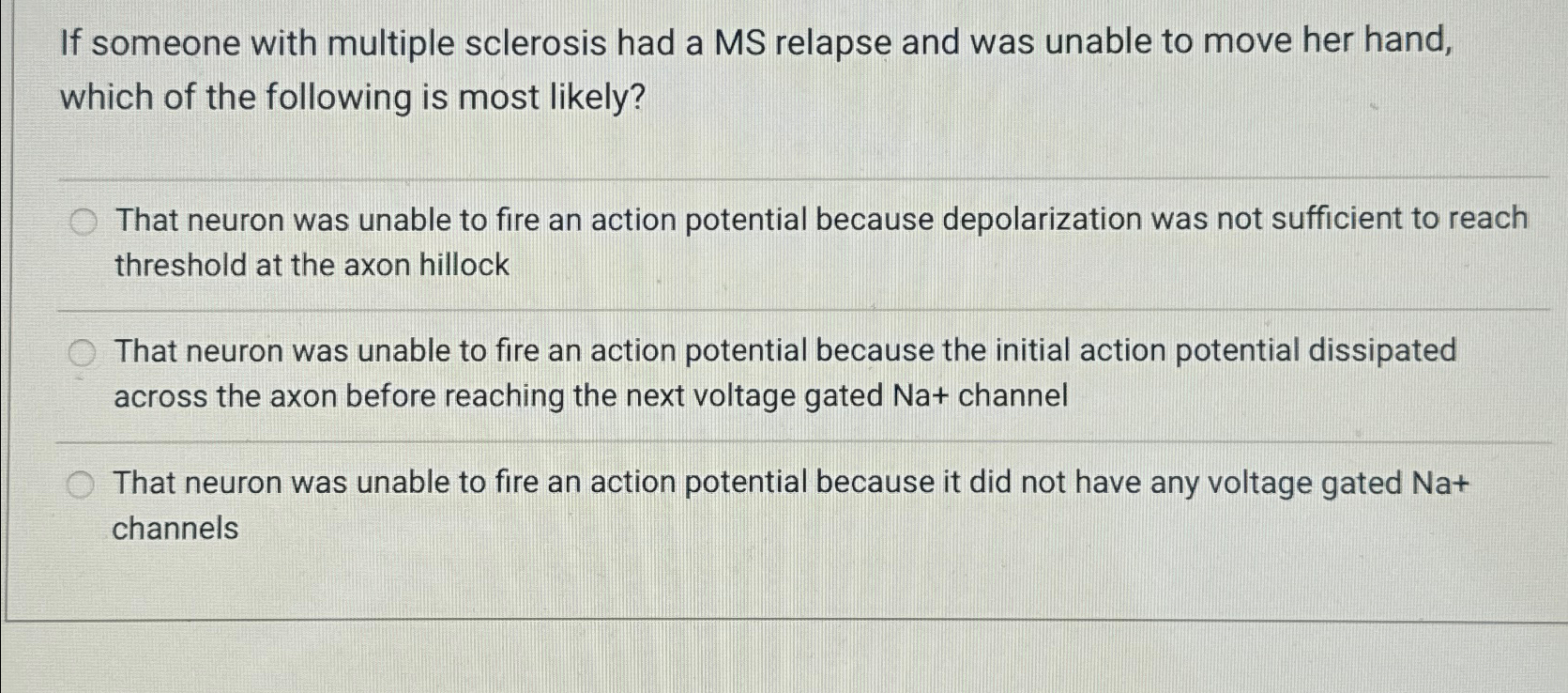 Solved If someone with multiple sclerosis had a MS relapse | Chegg.com
