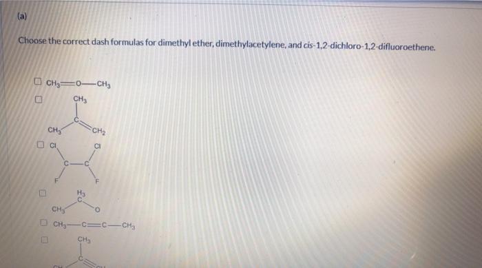 Solved (a) Choose the correct dash formulas for dimethyl | Chegg.com