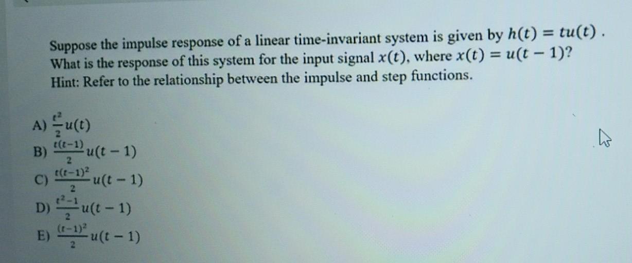 Solved Suppose the impulse response of a linear | Chegg.com
