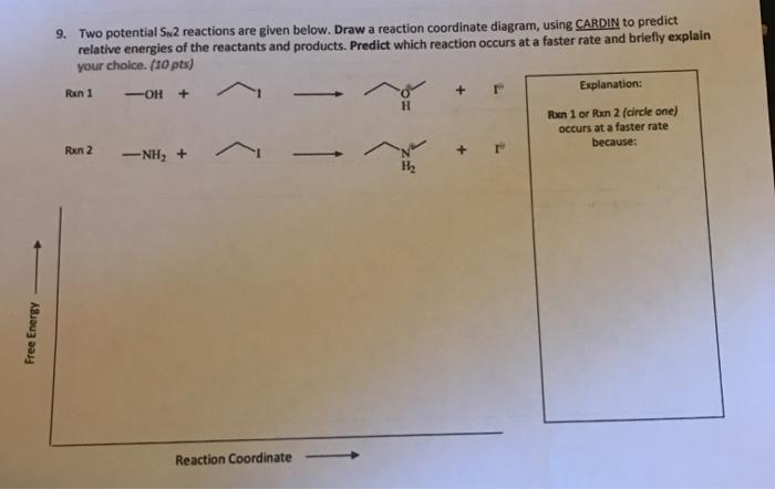 Solved 9. Two potential Sw2 reactions are given below. Draw | Chegg.com