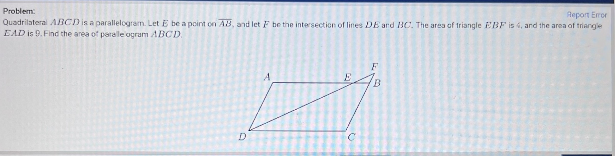 Solved Problem:Report ErrorQuadrilateral ABCD is a | Chegg.com