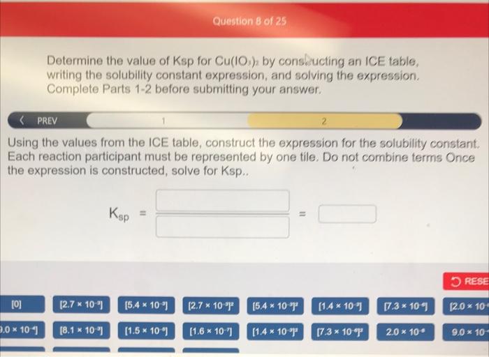 Solved Determine the value of Ksp for Cu(IO3)2 by | Chegg.com