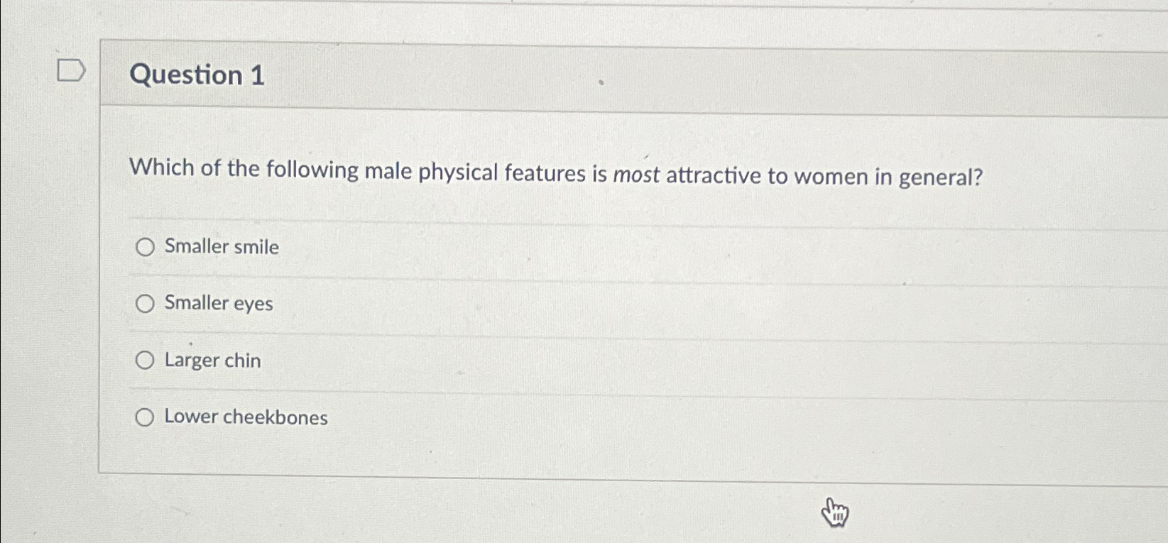 Solved Question 1Which of the following male physical | Chegg.com