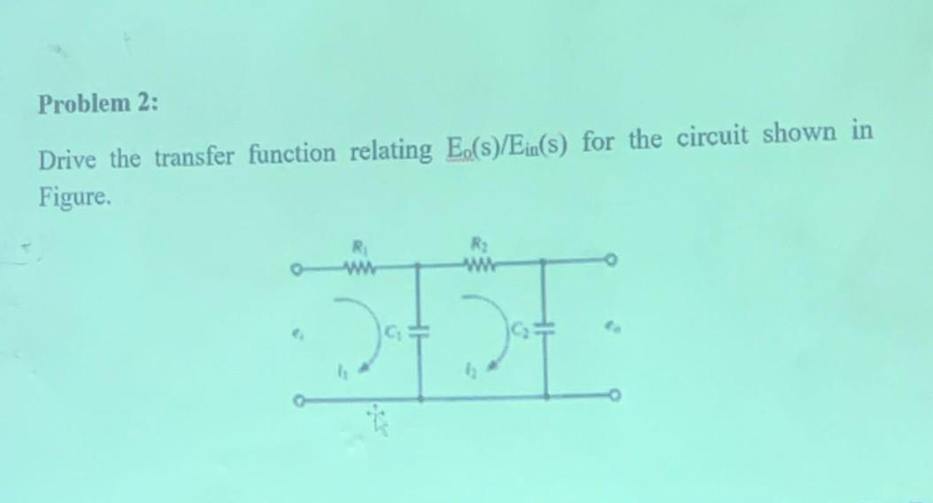 Solved Problem 1:Drive the transfer function relating | Chegg.com