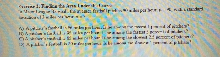 Solved Exercise 2: Finding the Area Under the Curve In Major | Chegg.com