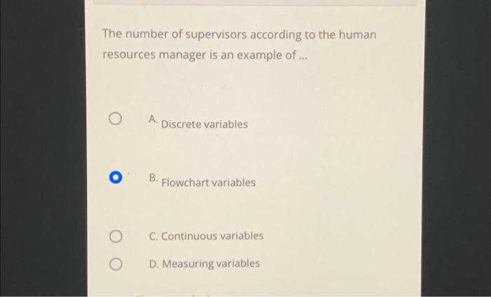 Solved The number of supervisors according to the human | Chegg.com
