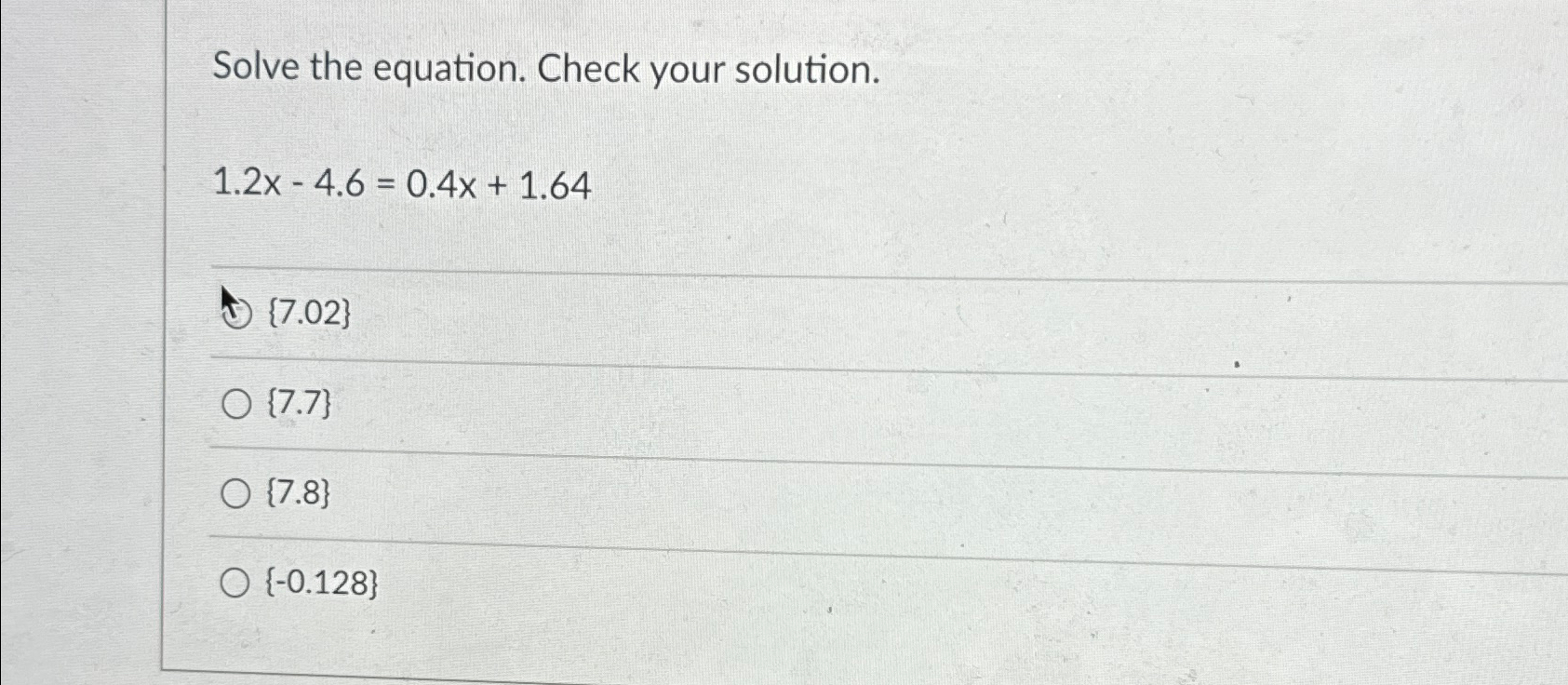 Solved Solve the equation. Check your | Chegg.com