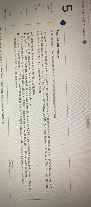 Solved Chapter 06 Pre-Built Problems Part 1 of 2 Required | Chegg.com