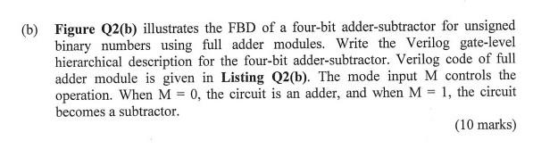 Solved Figure Q2(b) illustrates the FBD of a four-bit | Chegg.com