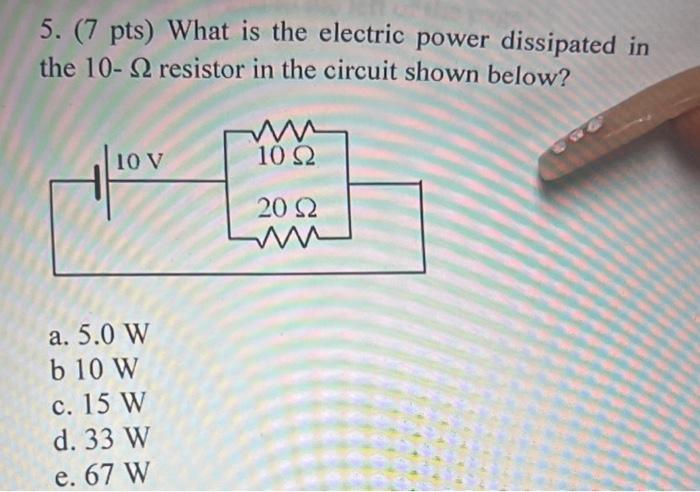 Solved 3. (7 pts) Five resistors are connected as shown. | Chegg.com