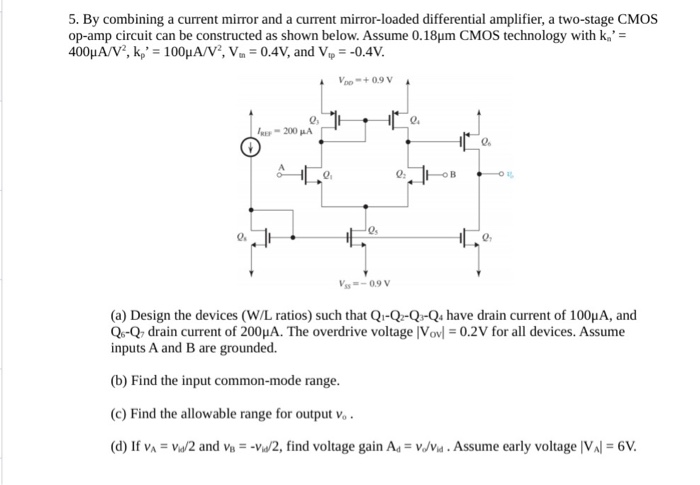 Solved 5. By combining a current mirror and a current | Chegg.com
