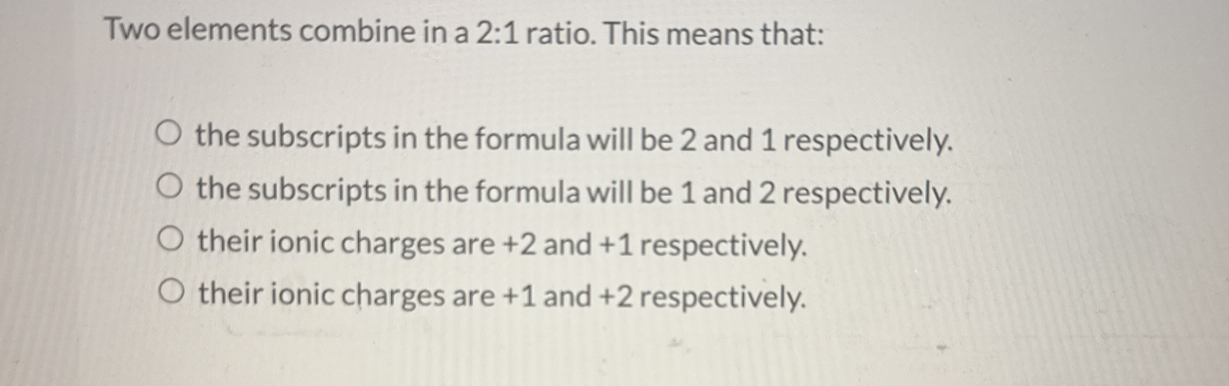 High Quality SOLUTION Two elements combine in a 2:1 ﻿ratio. This means | Chegg.com