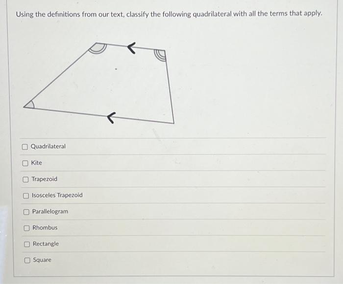 Solved Using the definitions from our text, classify the | Chegg.com