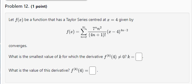 Solved Problem 12. (1 ﻿point)Let f(x) ﻿be a function that | Chegg.com
