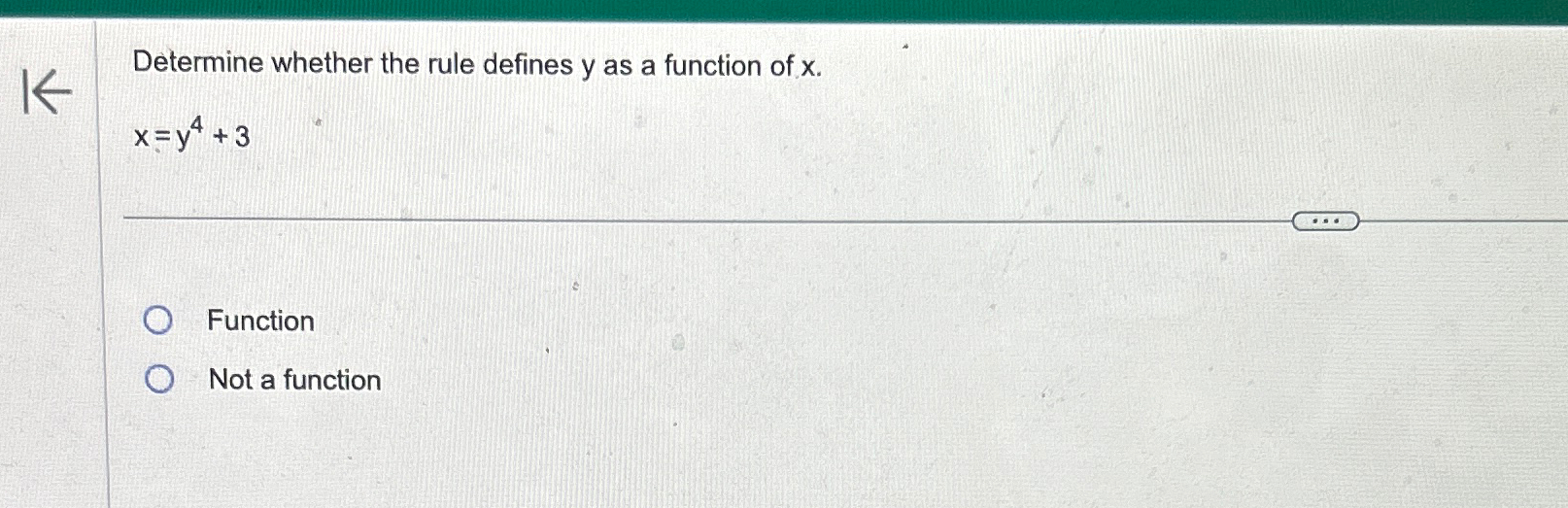Solved Determine whether the rule defines y ﻿as a function | Chegg.com