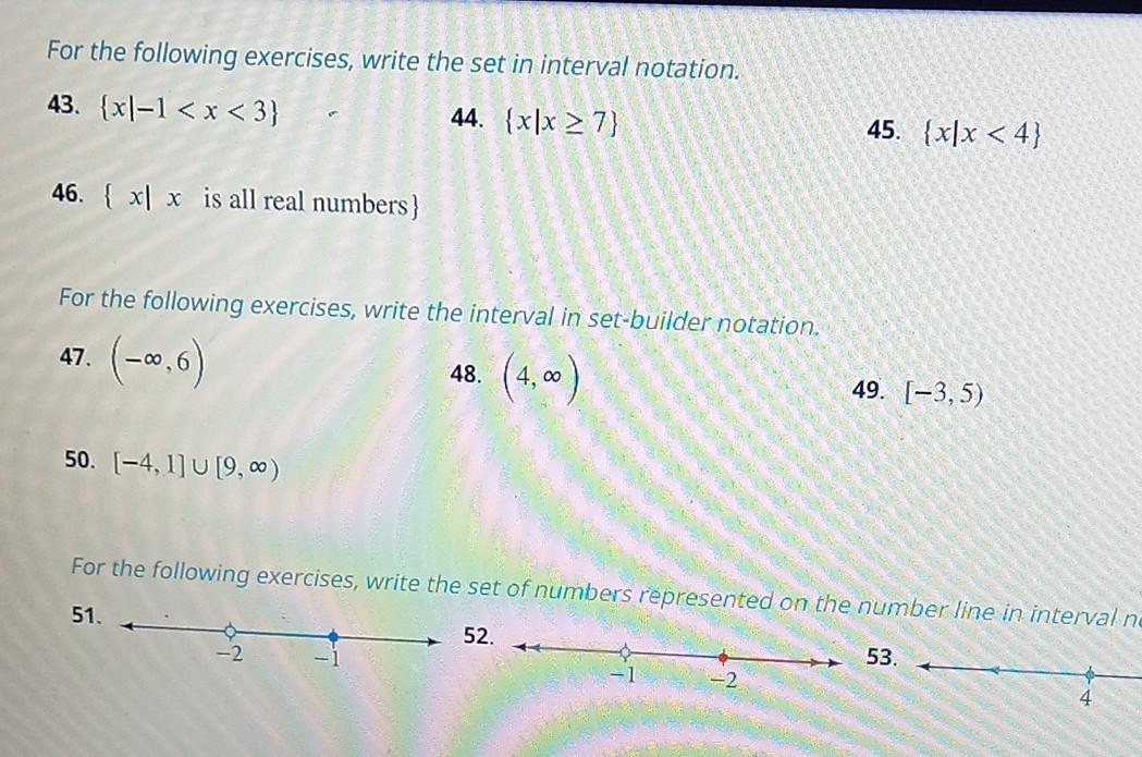 Solved 43. {x∣−1 | Chegg.com