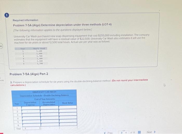 Solved Required information Problem 7.5A (Algo) Determine | Chegg.com