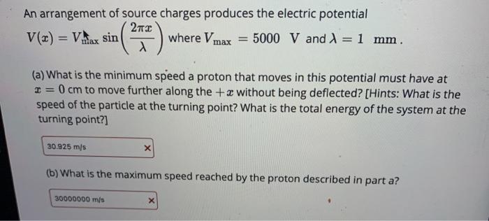Solved An arrangement of source charges produces the | Chegg.com