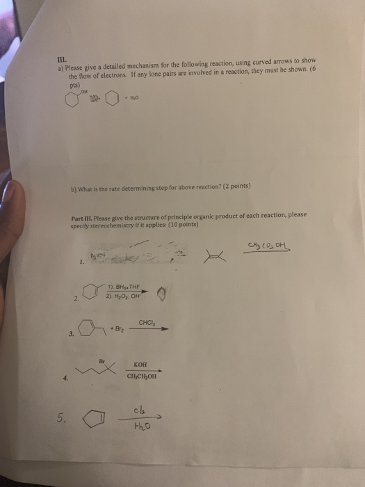 Solved III. a) Please give a detailed mechanism for the | Chegg.com