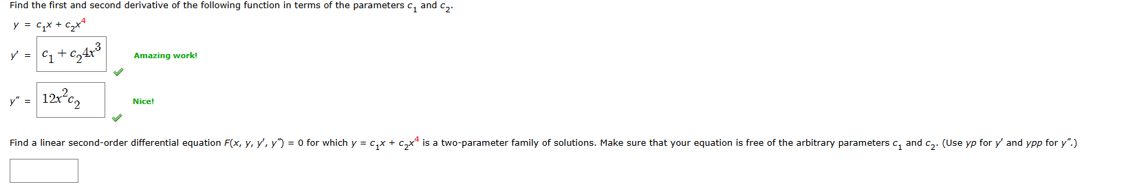 Solved Find the first and second derivative of the following | Chegg.com