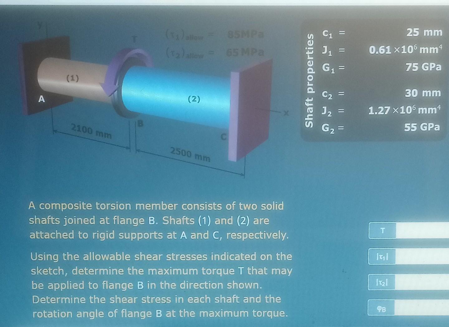 Solved A composite torsion member consists of two solid | Chegg.com