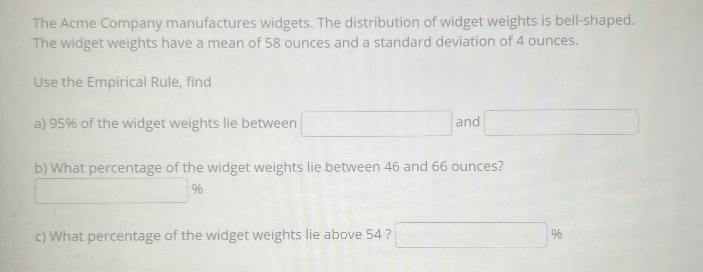 Solved The Acme Company manufactures widgets. The | Chegg.com