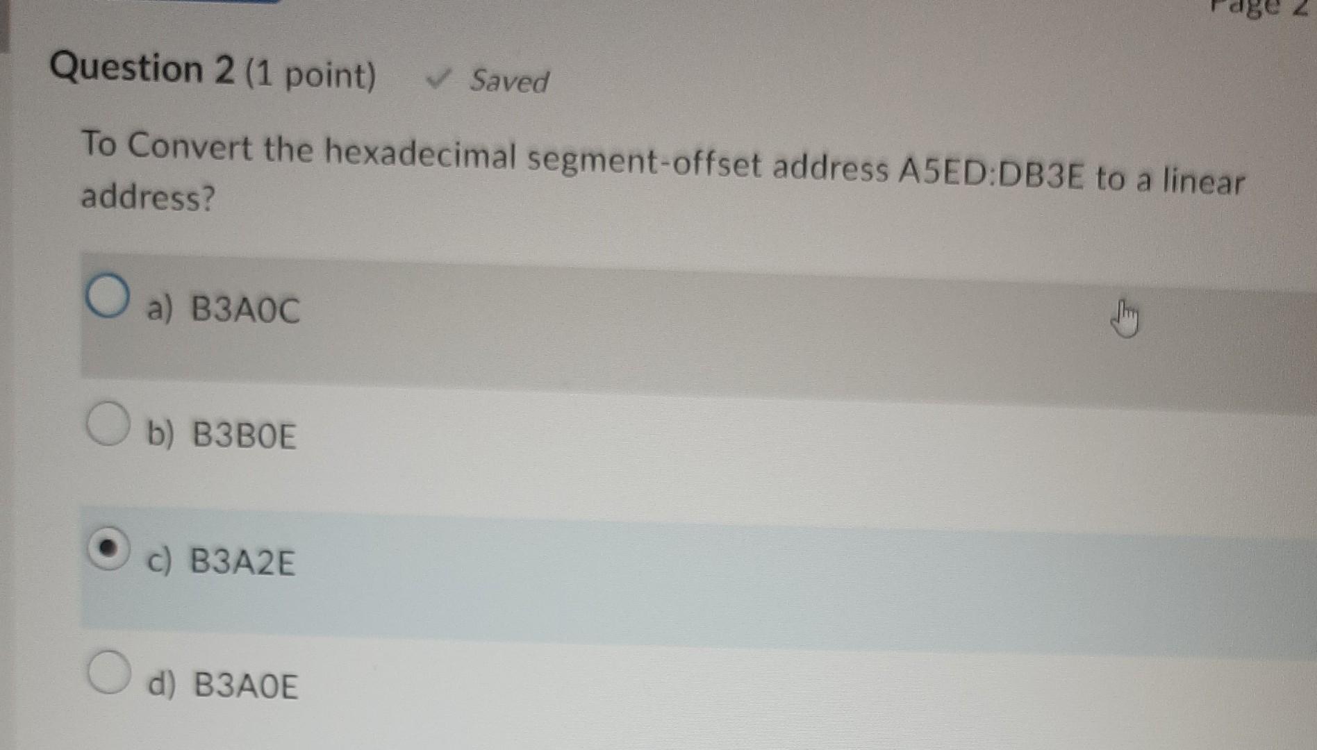 Solved To Convert the hexadecimal segment-offset address | Chegg.com