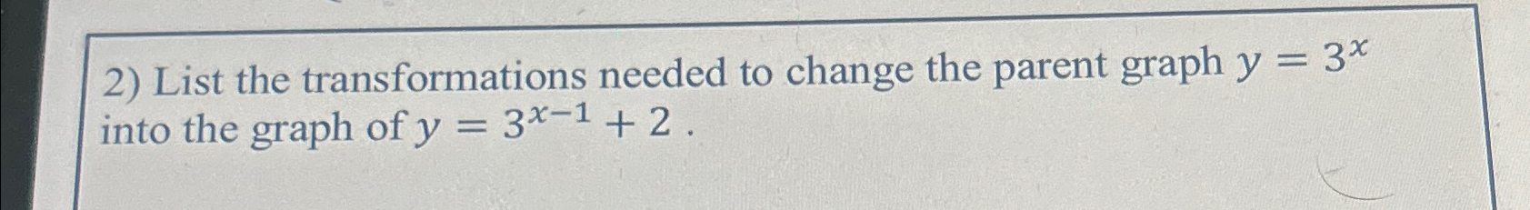 Solved List the transformations needed to change the parent | Chegg.com