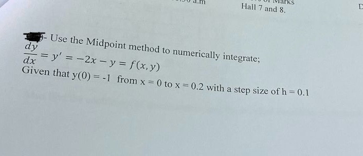 Solved E Use the Midpoint method to numerically integrate; | Chegg.com